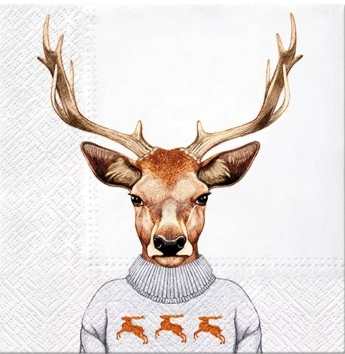 Handsome Stag Luncheon Size Napkinss – white-fox-finds