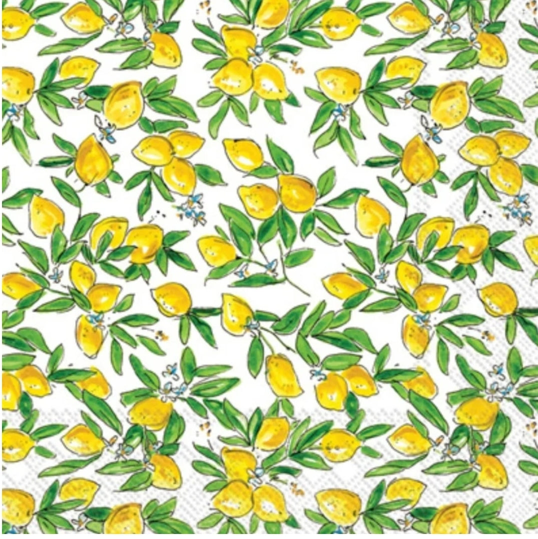 Lemon Collage Cocktail Size Napkins – white-fox-finds